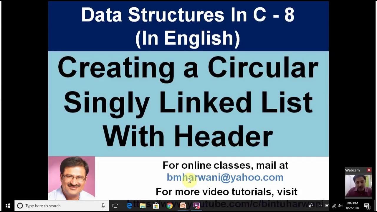 Circular Singly Linked List with Header Node in C - YouTube