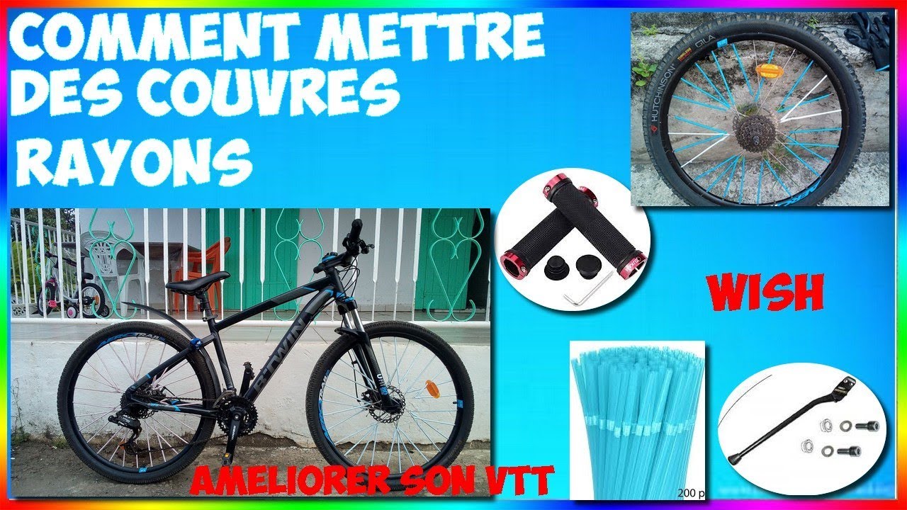 comment mettre des couvres rayons sur son vtt - YouTube