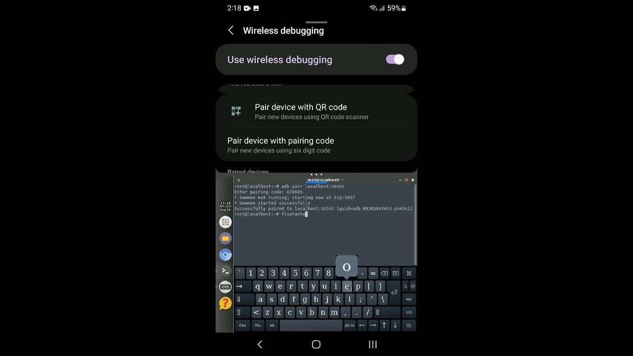 [Linux on Android] Fixing Android 12 Phantom process killing using NOMone Desktop - YouTube