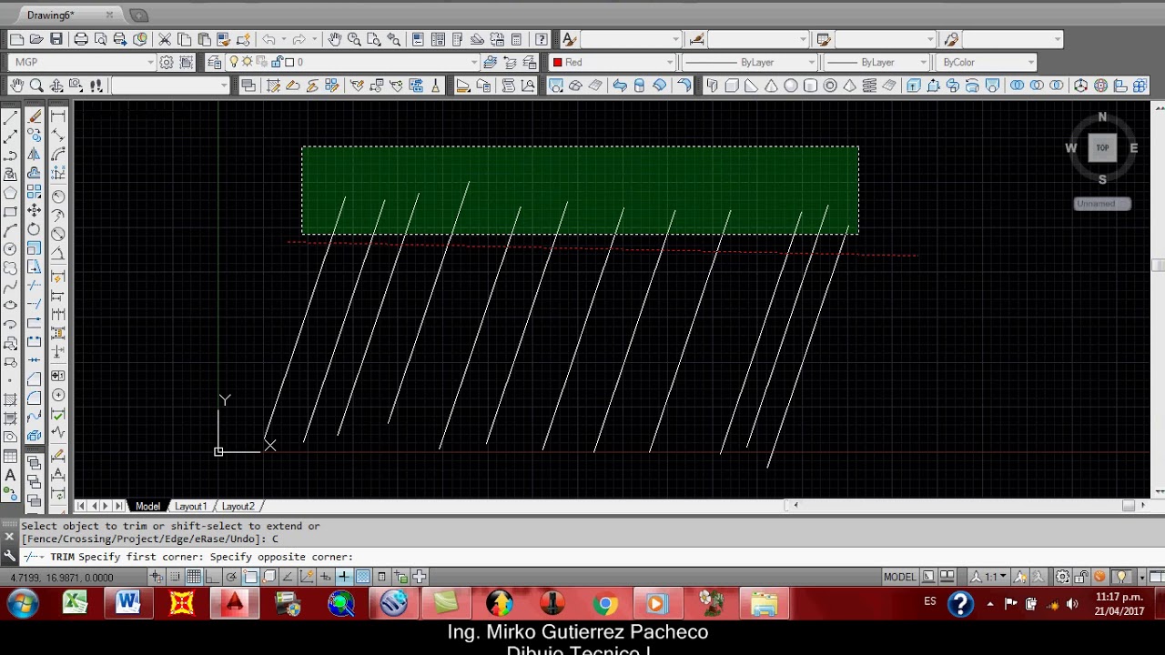 028 Autocad 2D - trim - YouTube