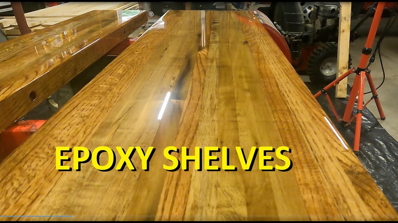 epoxy wood shelves - YouTube