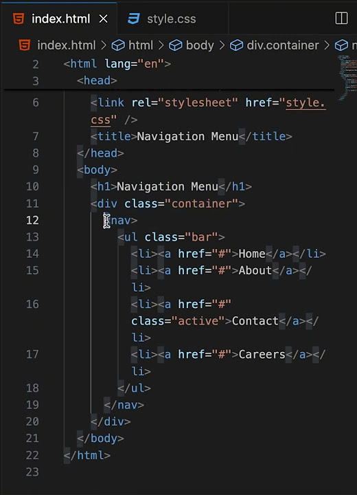Create Navigation Menu With Html And Css In 60 Seconds 🚀 Coding Htmlcss Webprogramming Shorts