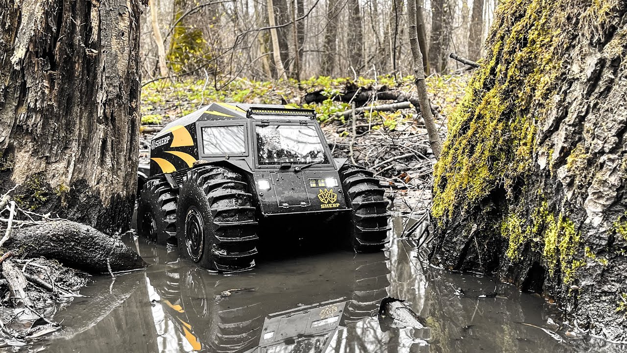 RC Sherp through the deep mud, water and hills. Top RC crawler! - YouTube