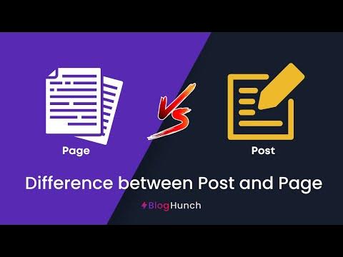What's the difference between Post and Page - YouTube