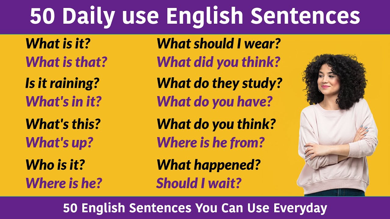 50 Daily use English Sentences || Most Common Questions in English ...