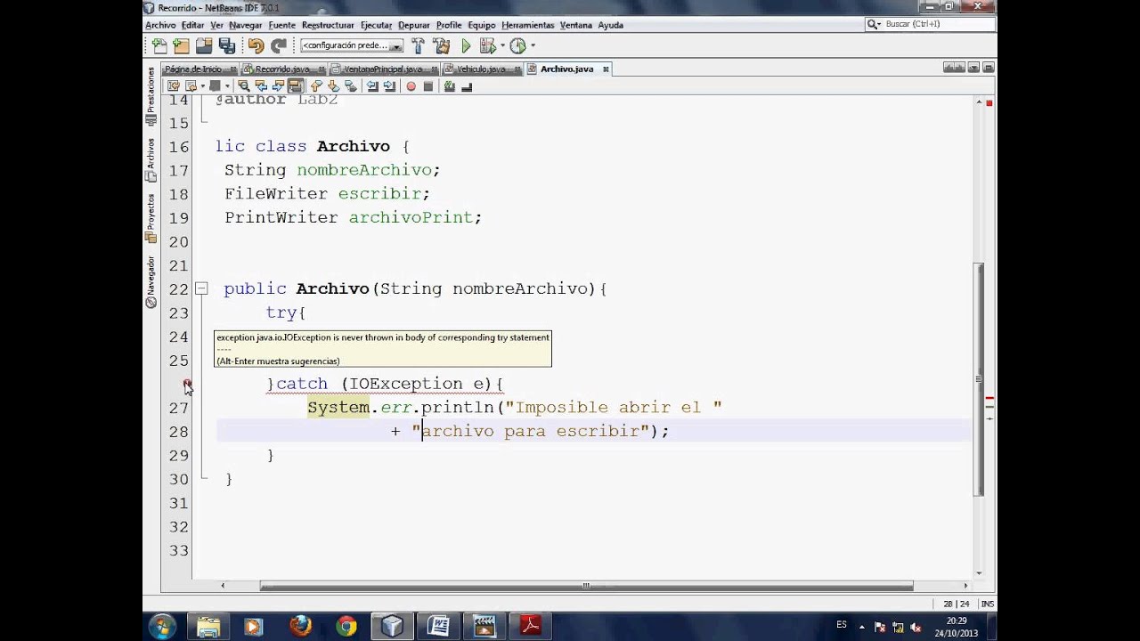 Ejercicio java NetBeans recorrido de un vehiculo 2da parte - YouTube