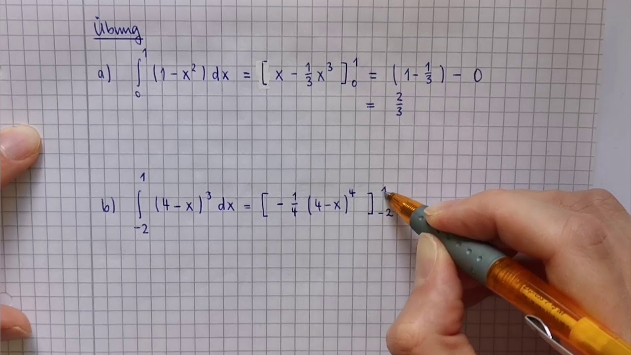 Bestimmtes Integral berechnen - 2 Beispiele - YouTube