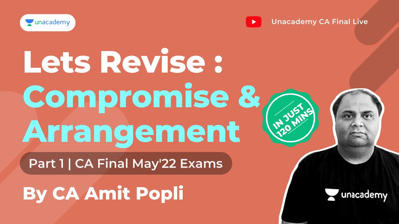 Revision: Compromise & Arrangement | For CA Final G1 | Part 1 | With CA ...