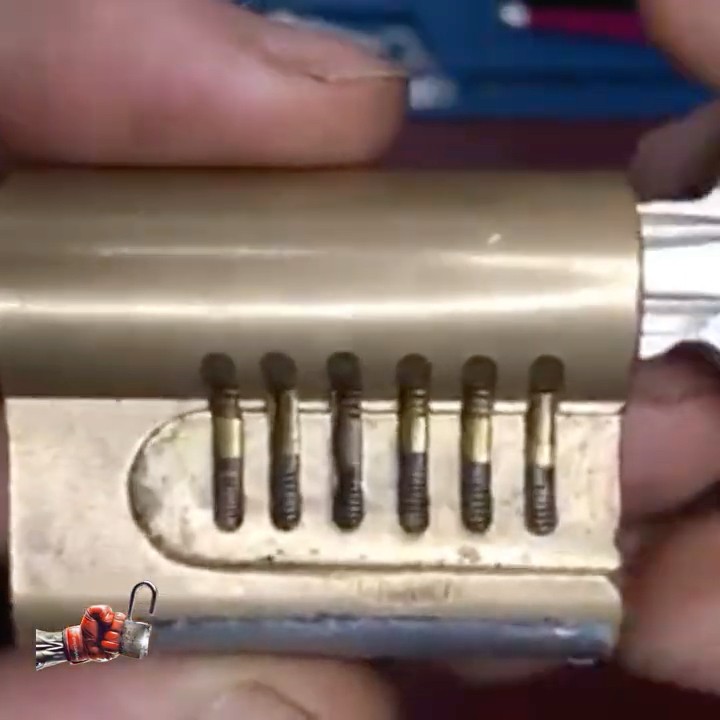 ERA cutaway euro cylinder with spool & serrated security pins picked ...