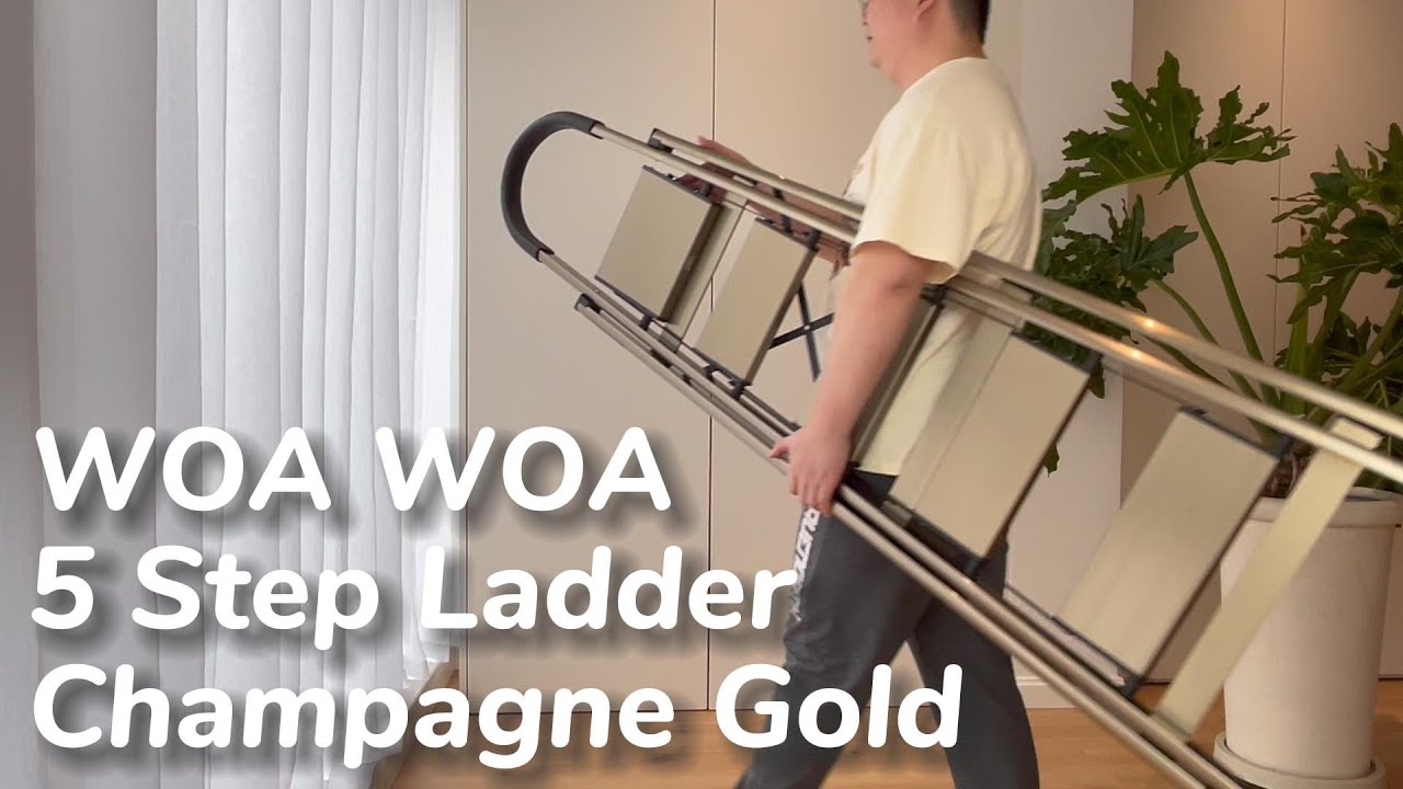 WOA WOA 5 Step Ladder Folding with Anti-Slip Wide Sturdy Pedal, for ...