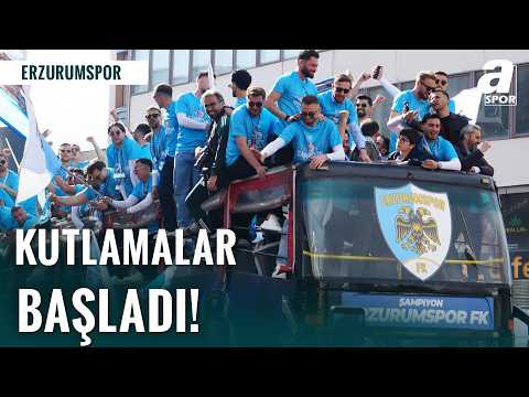 Erzurumspor Şampiyonluk Kutlamalarına Başladı! İşte O Canlı Görüntüler!