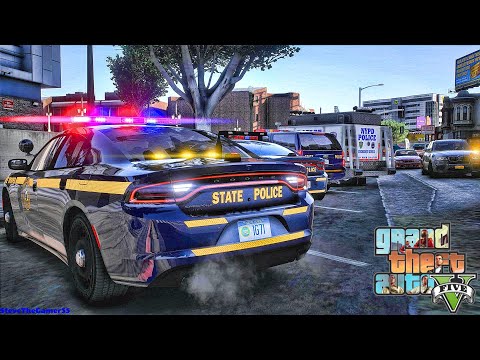 Playing GTA 5 As A POLICE OFFICER Highway Patrol| NYSP|| GTA 5 Lspdfr Mod| 4K