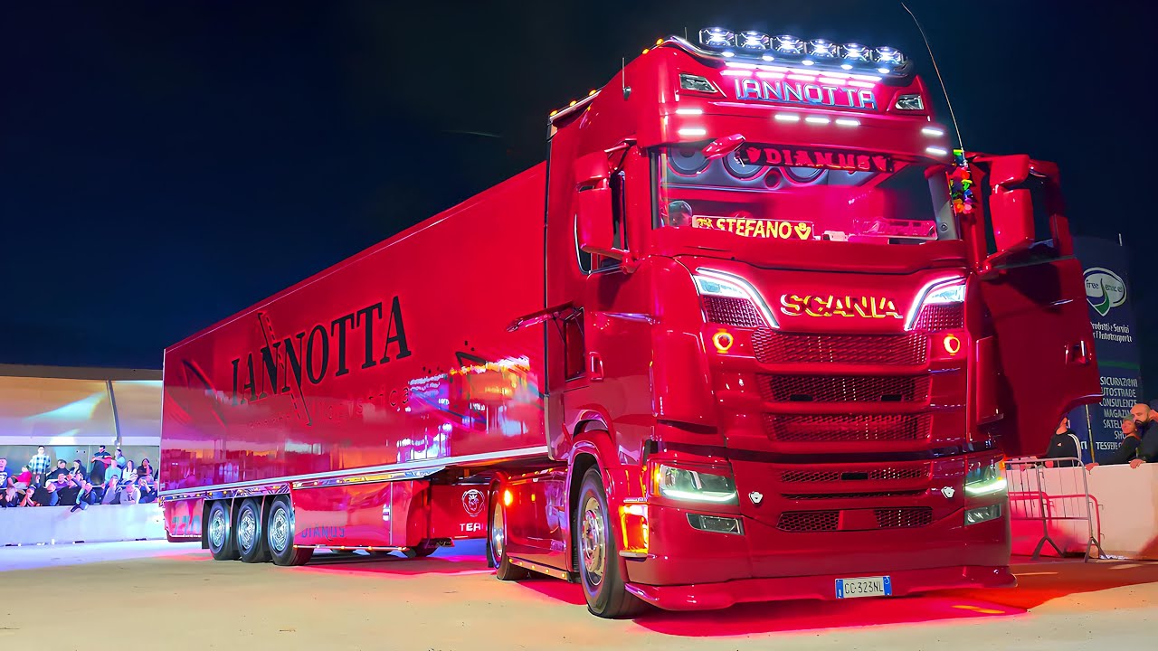 4k UHD - Entrata Team Iannotta 12x Scania (S770 V8) - YouTube