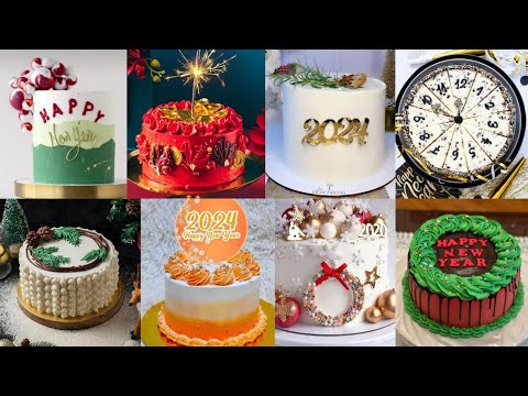 New Year Cake Designs 2024/ New Year Cake/New Year Cake Decoration Ideas/Simple New Year Cake ...