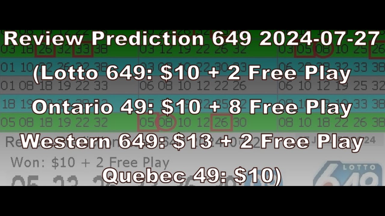 Review Winning Prediction Lotto 6.49 for 2024-07-27 - YouTube