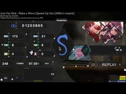 osu! Make A Move (Speed Up Ver.) Nino's Insane 175 pp - YouTube