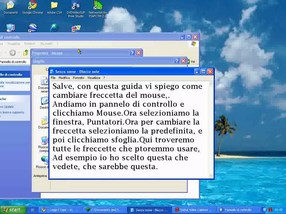 Come cambiare freccetta del mouse.. - YouTube