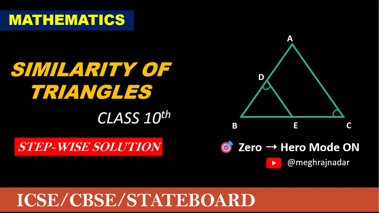 Similarity of Triangles Class 10 | One Shot Concepts & Problem Solving ...