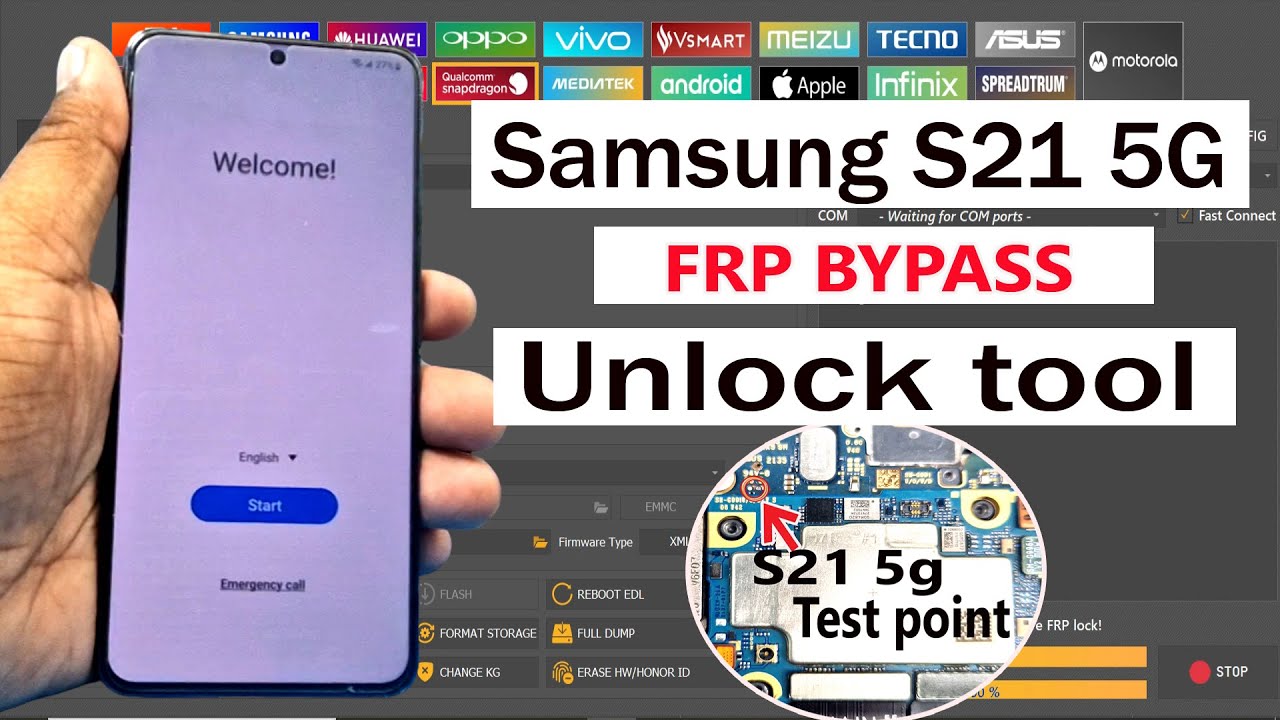 Samsung Galaxy S21 5G Frp Bypass Unlock tool Via Test point - YouTube