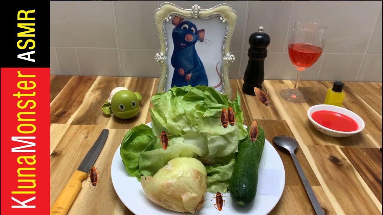 Eating salad with try onion and cockroach - Kluna Monster ASMR | Asmr ...