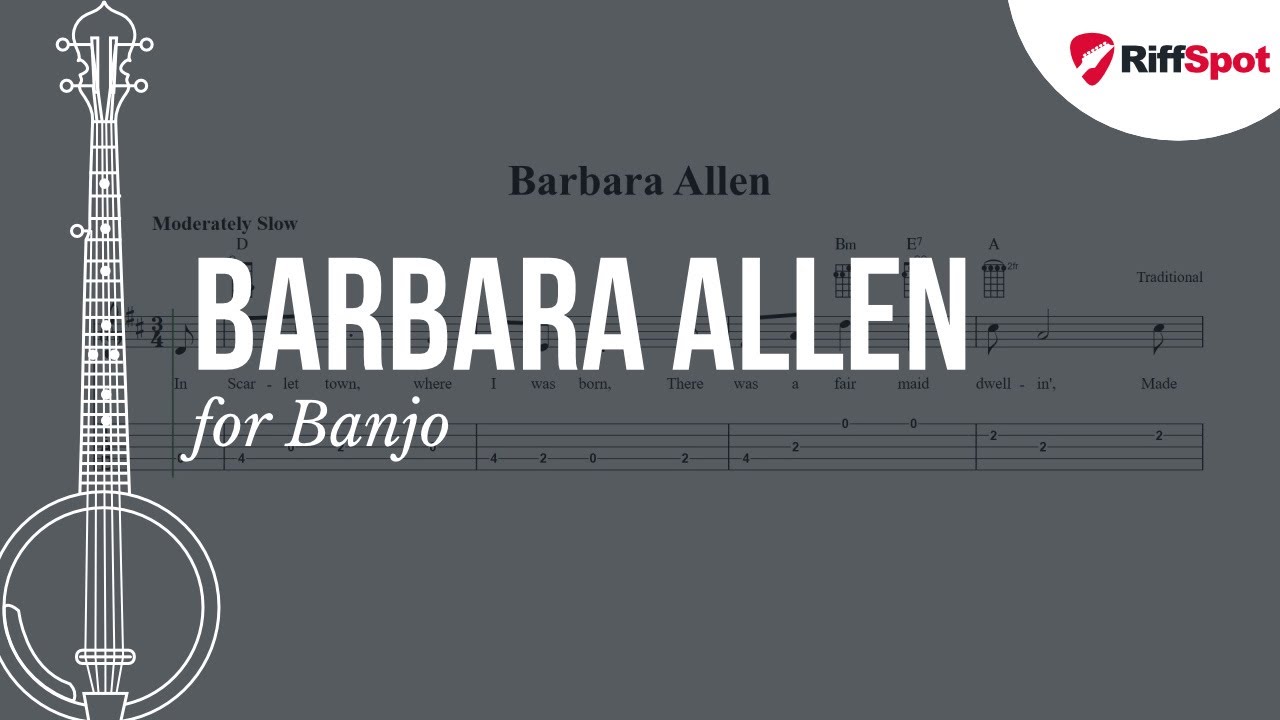 Barbara Allen Banjo Tab - YouTube