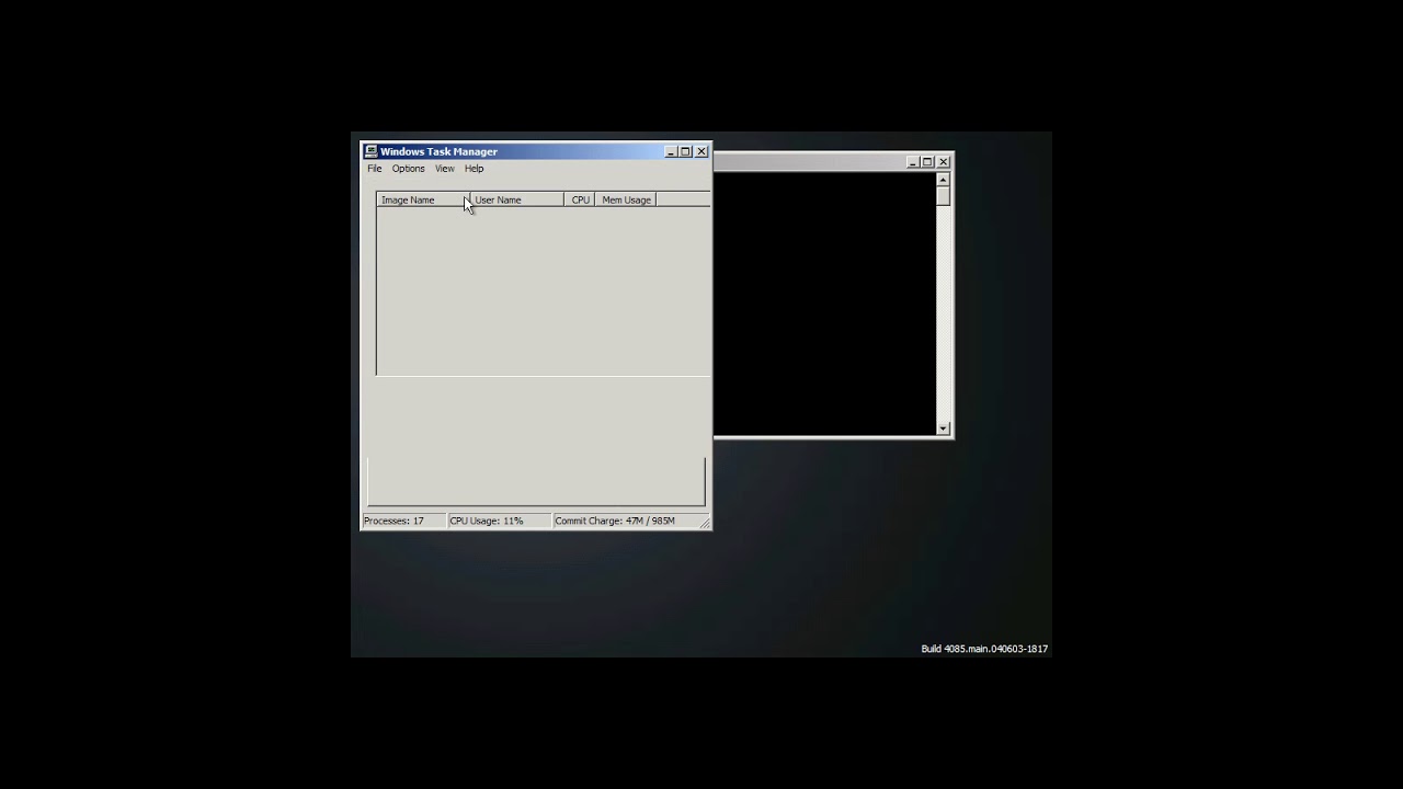Windows Longhorn Build 4085 (main) (WinPE) - YouTube