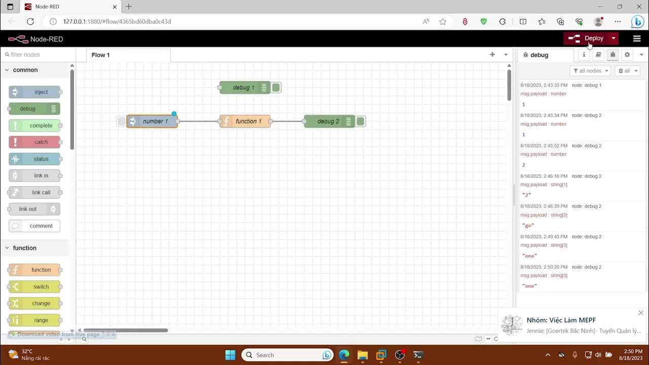 Node-RED | Câu lệnh điều kiện If – else trong Node-RED | Conditional statements in Node-RED ...