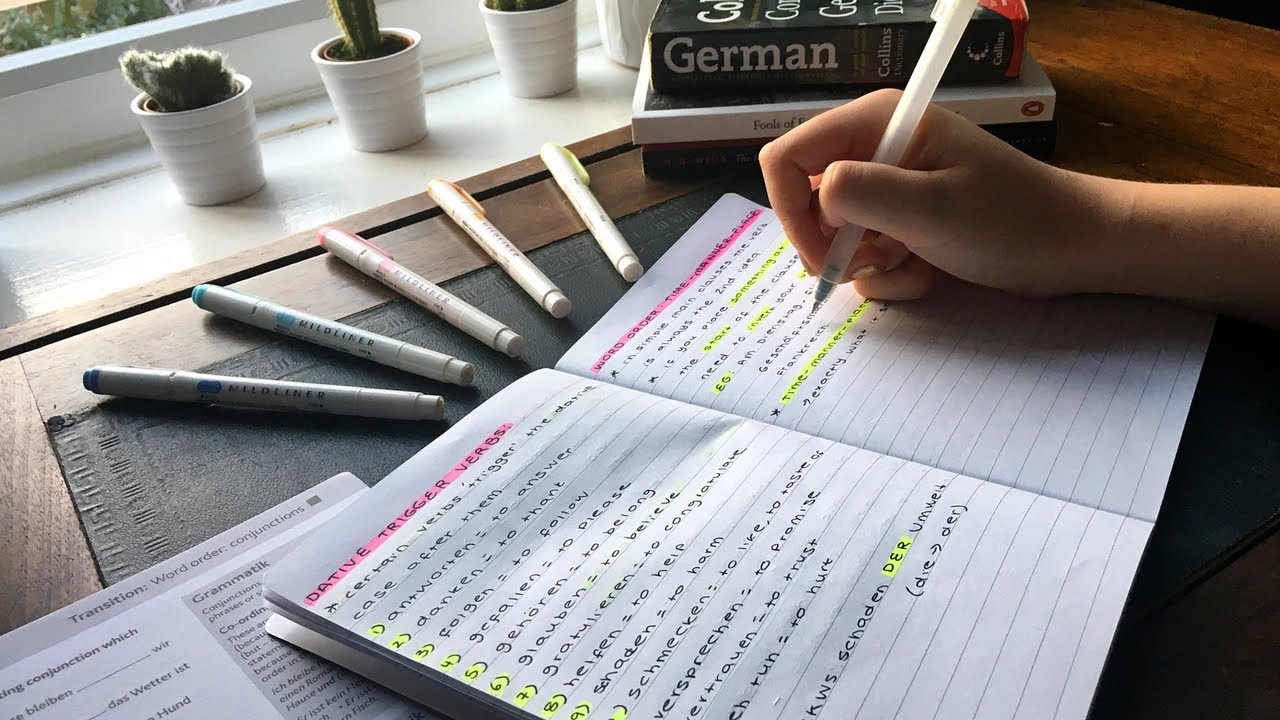 study with me: german notes! - YouTube