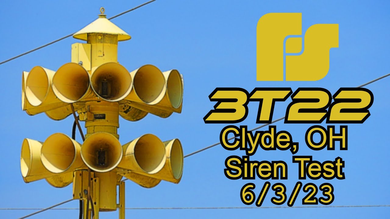 High Pitched 3T22 Siren Test - Alert & Attack - Clyde, OH - YouTube