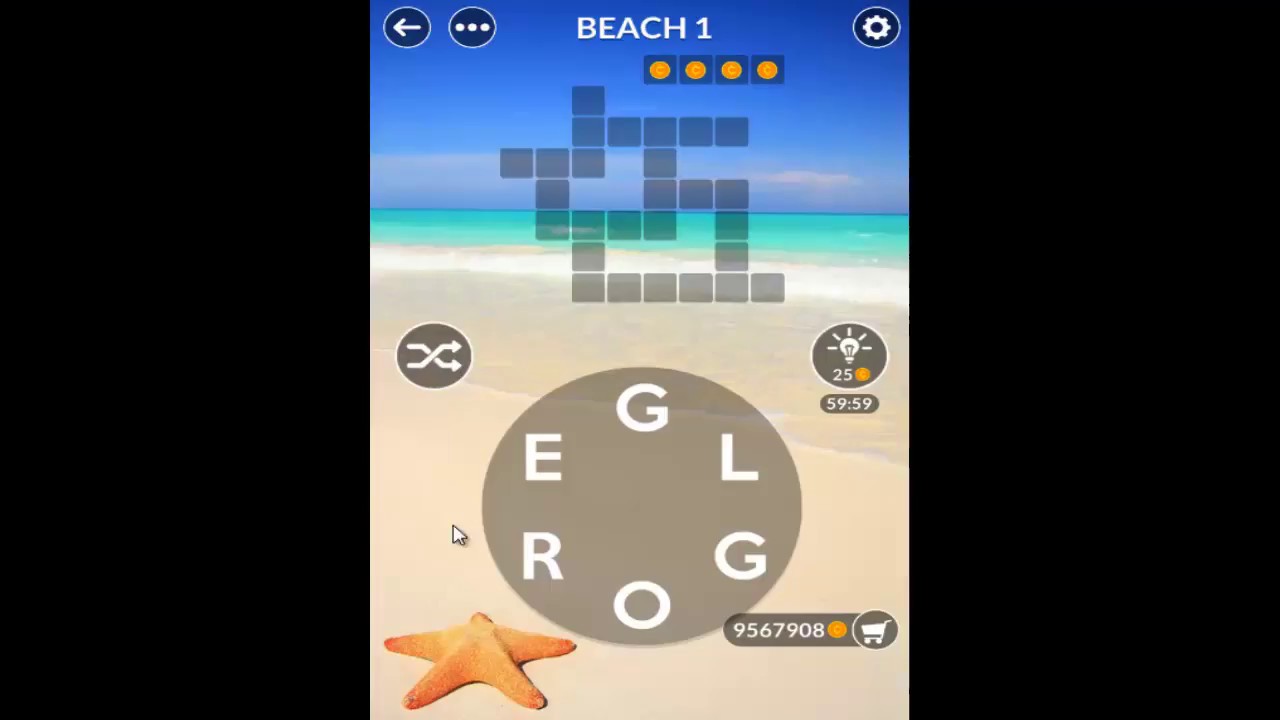 Wordscapes Beach 1 Answers - YouTube