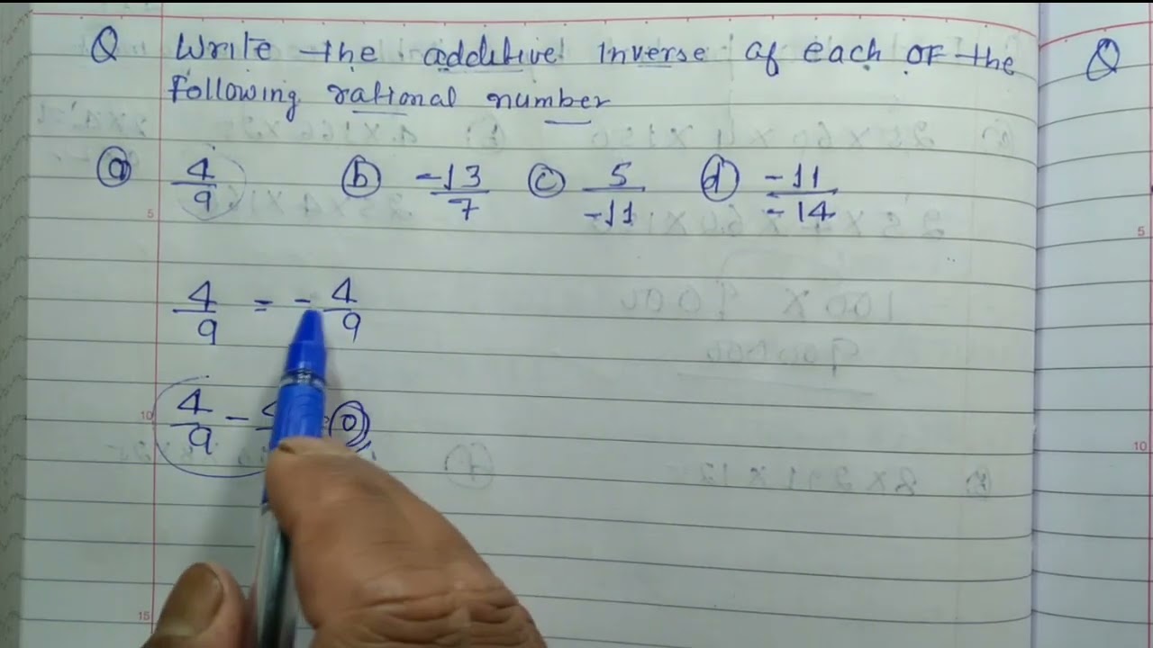 Example Of Additive Inverse In Rational Numbers