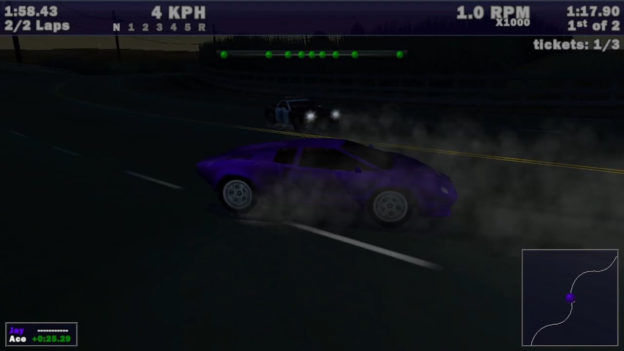 NFS III: Hot Pursuit [PC] Gameplay | Night Hot Pursuit Events | All ...