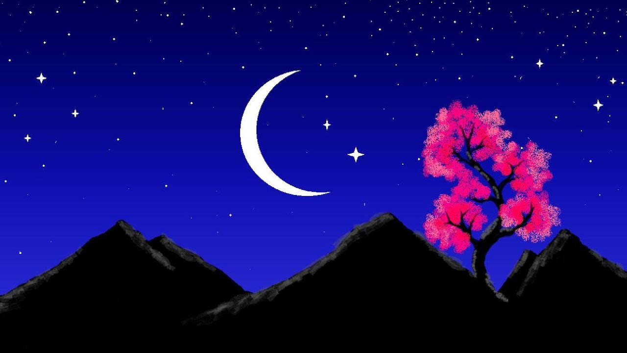 How to draw in Ms Paint | Half Moon | drawing in paint in computer ...