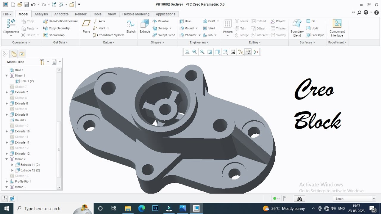 Block | Creo | Patten | Profile rib - YouTube