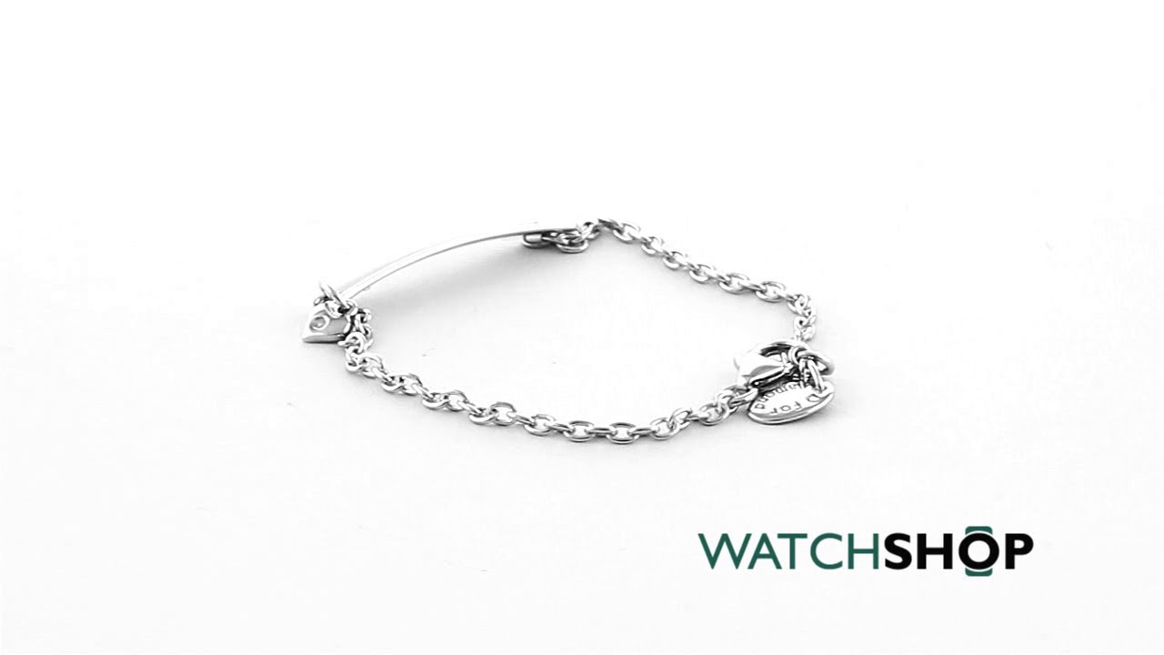 D For Diamond Childrens Sterling Silver Heart Charm ID Bracelet (B4413 ...