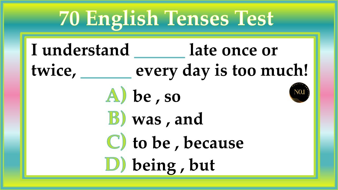 70 Mixed Tenses Test | Present Past Future | English All Tenses Mixed ...