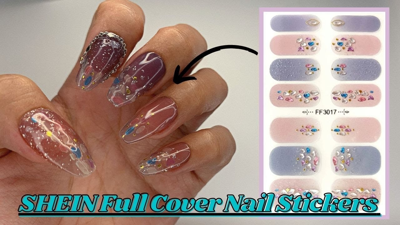 How I Apply SHEIN Nail Strips Easy Way | #shein #nails #stickers # ...