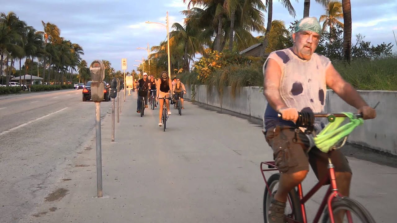 Key West Zombie Bike Parade by Smathers Beach - YouTube