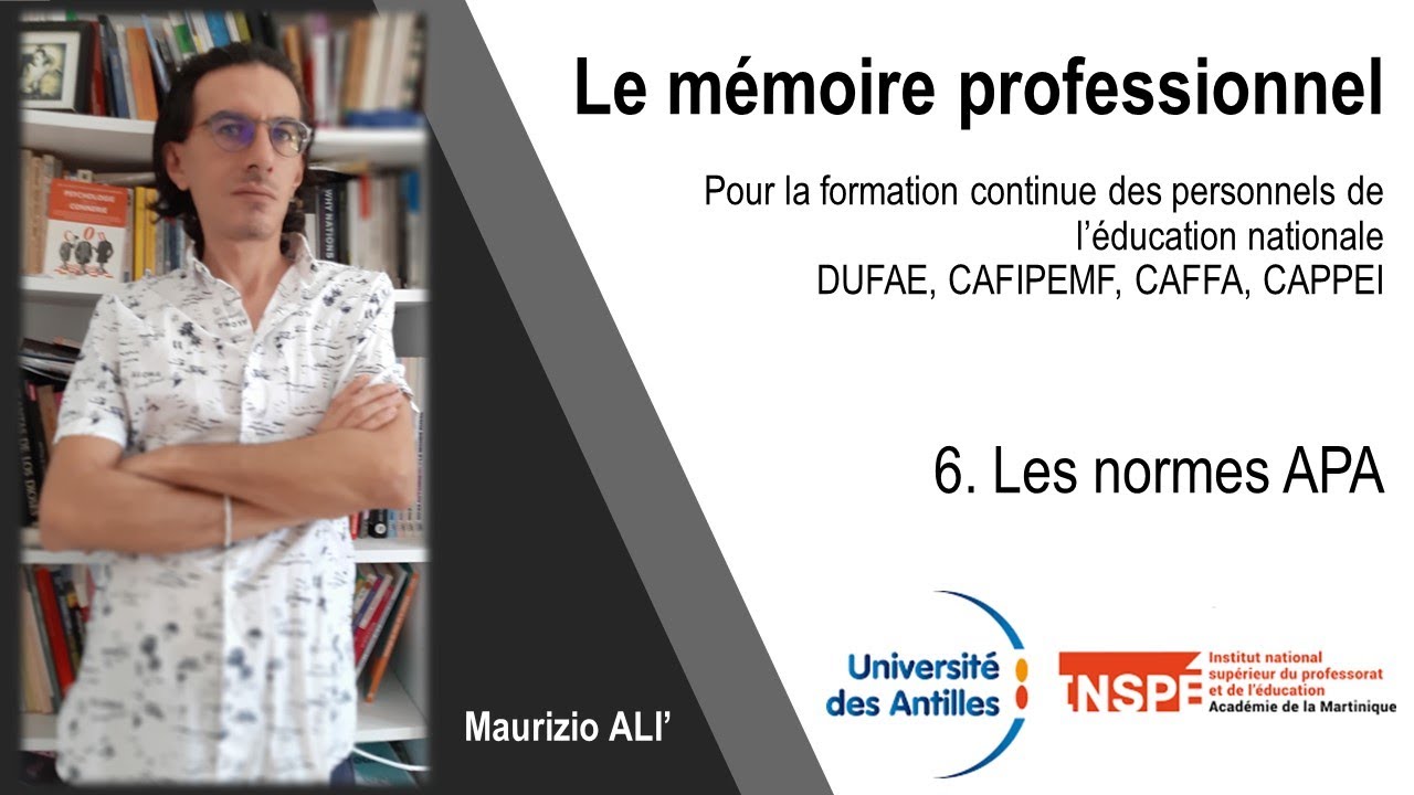 Le mémoire professionnel - 6. Les normes APA - YouTube