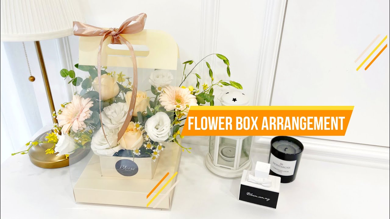 Flower Box Arrangement || Hand Carry Flower Box Tutorial || 手提花盒 || 插花 ...