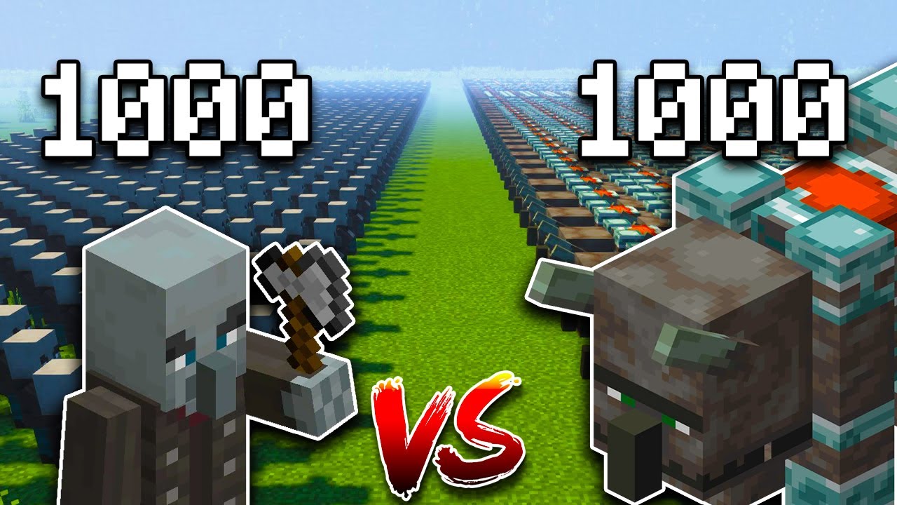 1000 Vindicadores Vs 1000 Devastadores | Minecraft - YouTube