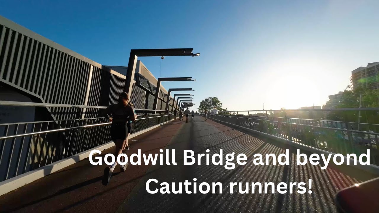 Crossing the GOODWILL BRIDGE and beyond. Caution runners encountered ...