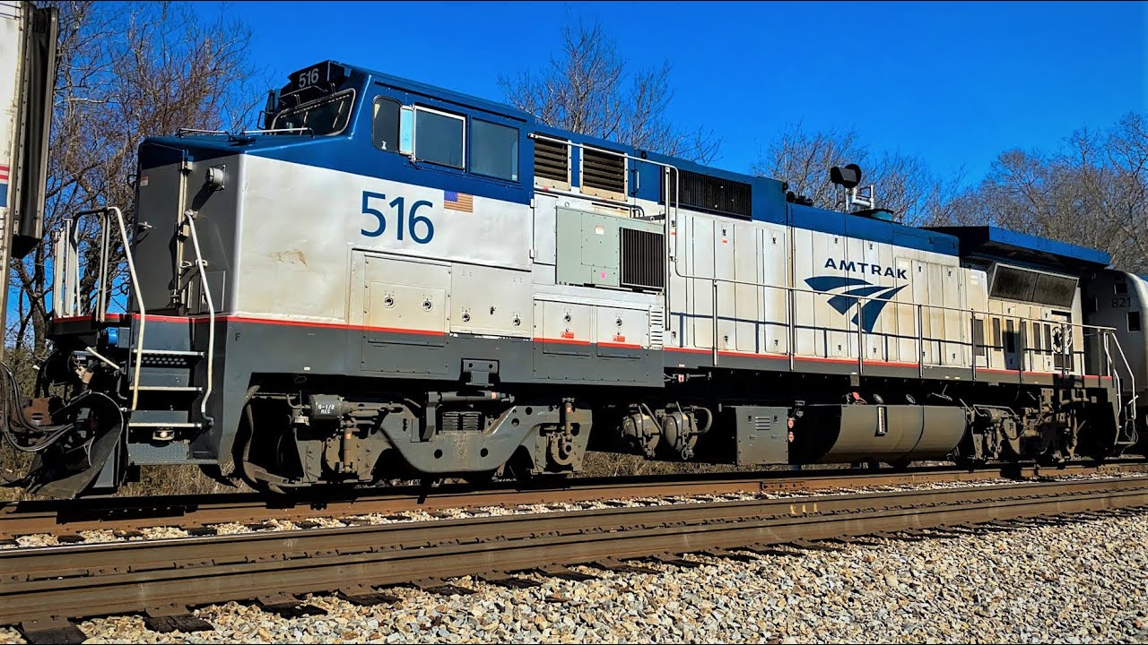Chasing Late Amtrak 52 with 516 on Jointed Rail - YouTube