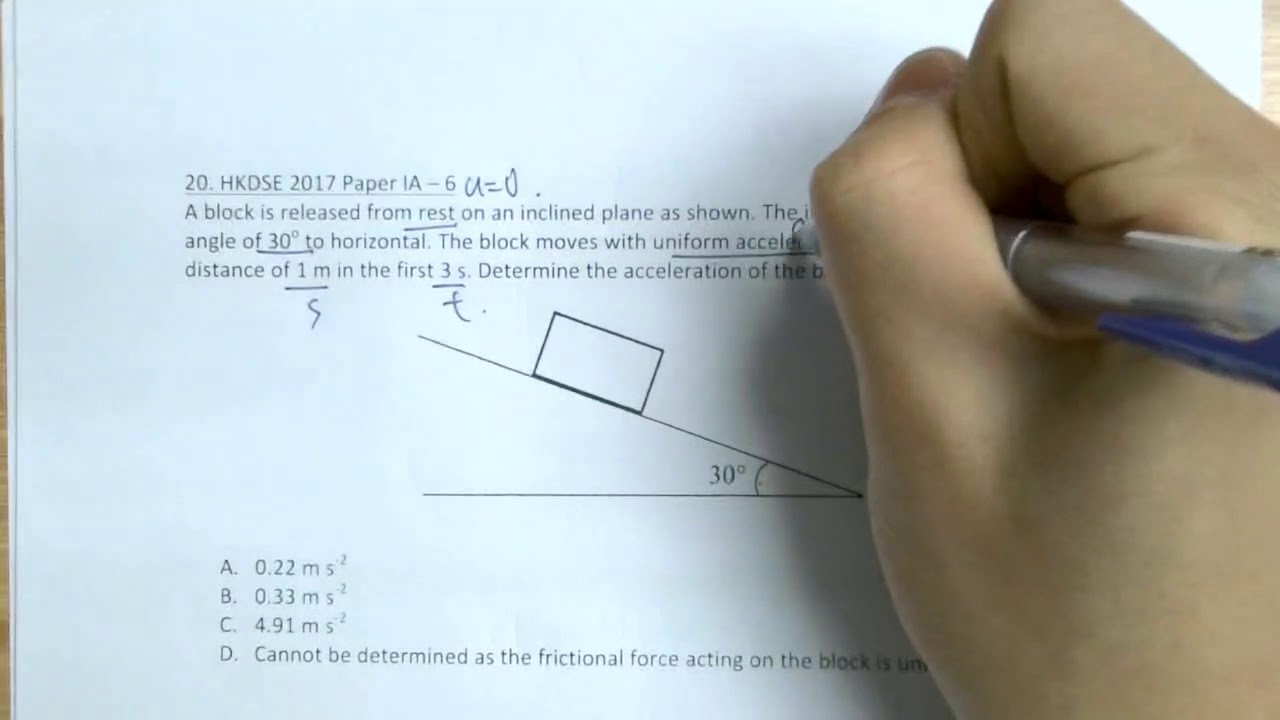 [秒殺 DSE Physics]Past Paper: HKDSE 2017 1A Q6 - YouTube