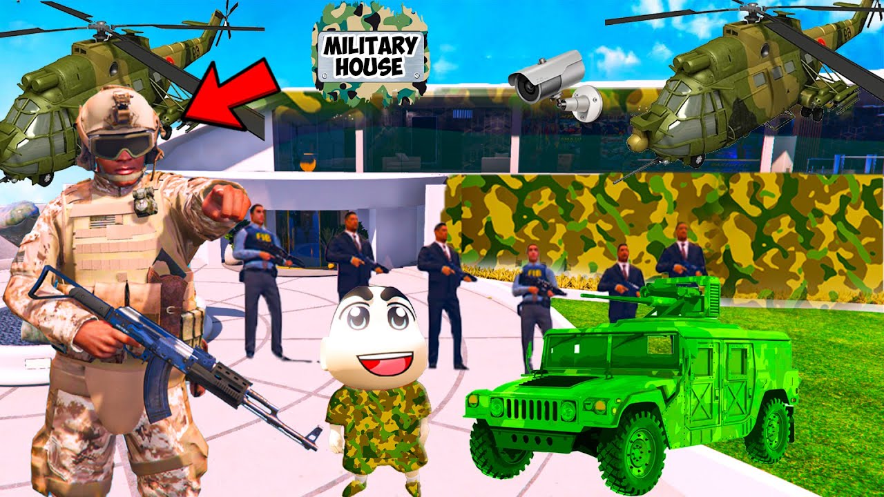 Franklin And Shinchan Turn Franklin House into Military BASE in GTA 5 ...
