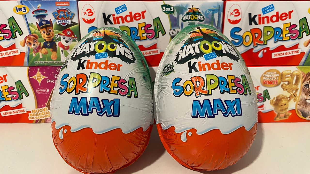 Compilation Natoons Maxi Kinder surprise ASMR Unboxing - YouTube