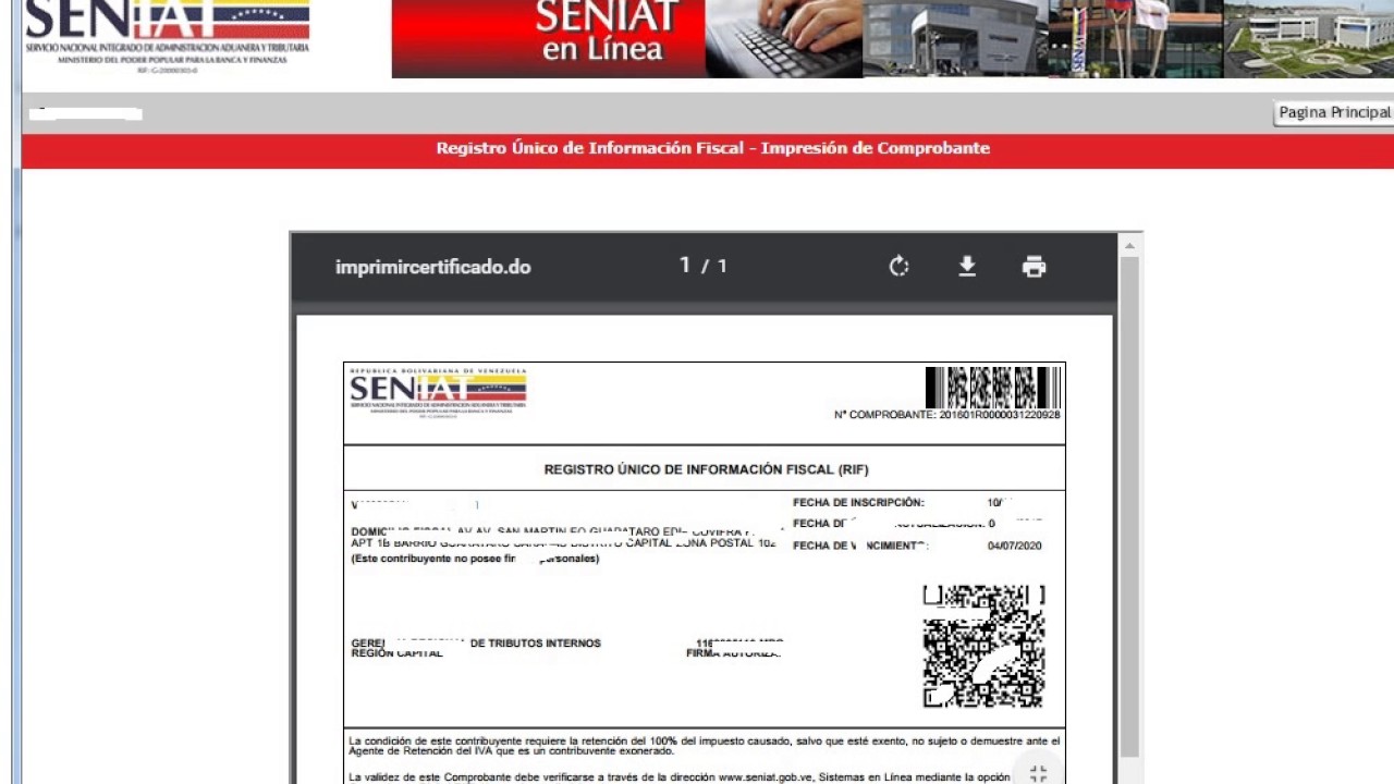 Actualizar el RIF en Venezuela - YouTube