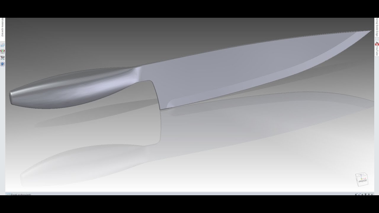 SOLID EDGE SURFACE TUTORIAL 8: HOW TO MAKE A KITCHEN KNIFE/NÓŻ KUCHENNY ...