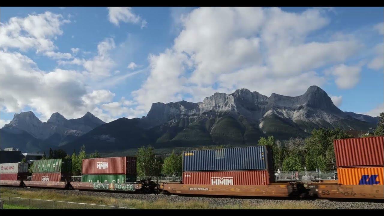 CPKC Intermodal Train Canmore - YouTube