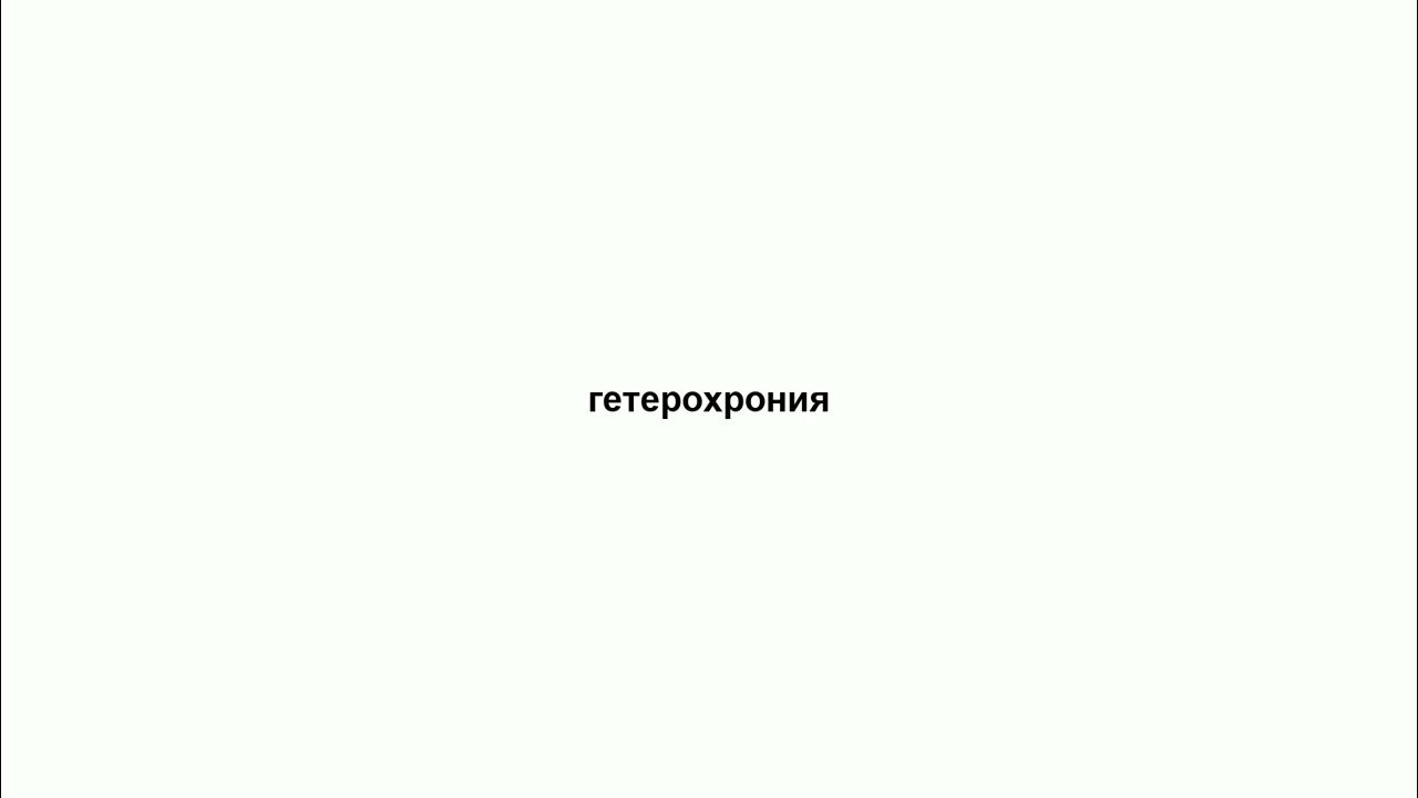 гетерохрония - YouTube